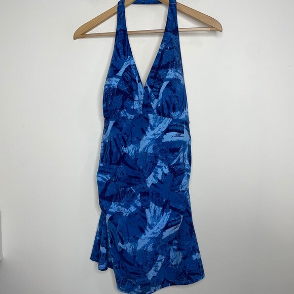 L.L. Bean | Swim | Ll Bean Womens Shaping Halter Swim Dress Blue Size 6 ...